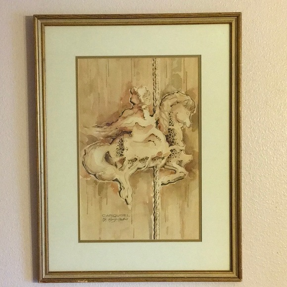 Rosemary MacBird | Art | Rosemary Macbird Carousel Water Color | Poshmark